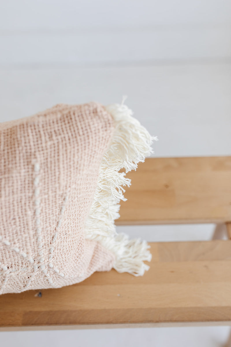 Panah Pink Ivory | Handmade throw pillows and blankets