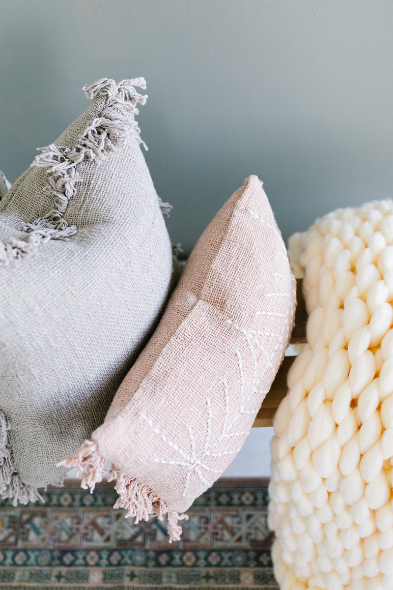 Panah Pink | Handmade throw pillows and blankets | The Global Stitch