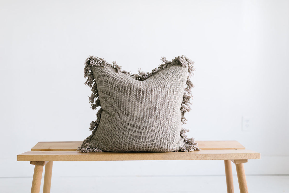 Tanah Greige | Handmade throw pillows and blankets | The Global Stitch