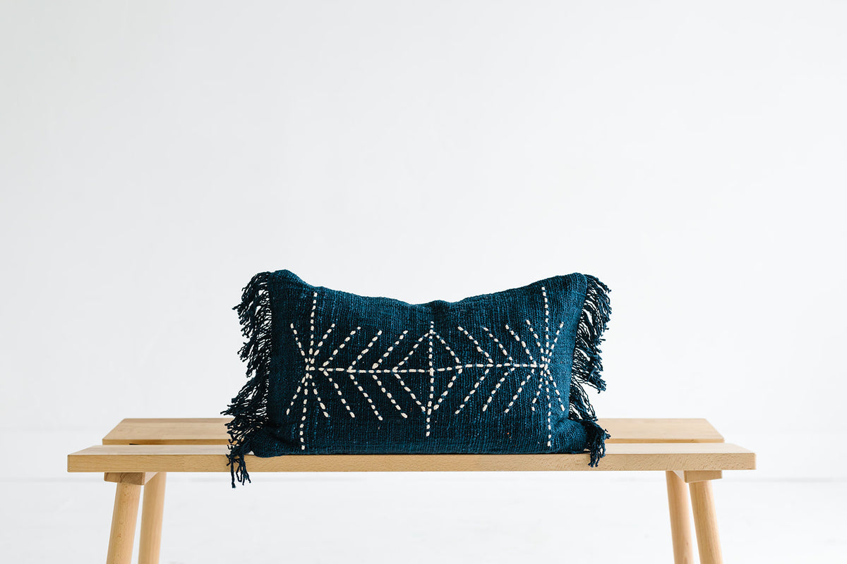 Panah Navy | Handmade throw pillows and blankets | The Global Stitch