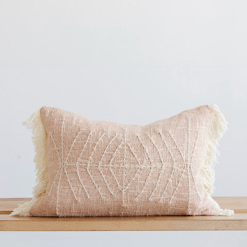 Panah Pink Ivory | Handmade throw pillows and blankets